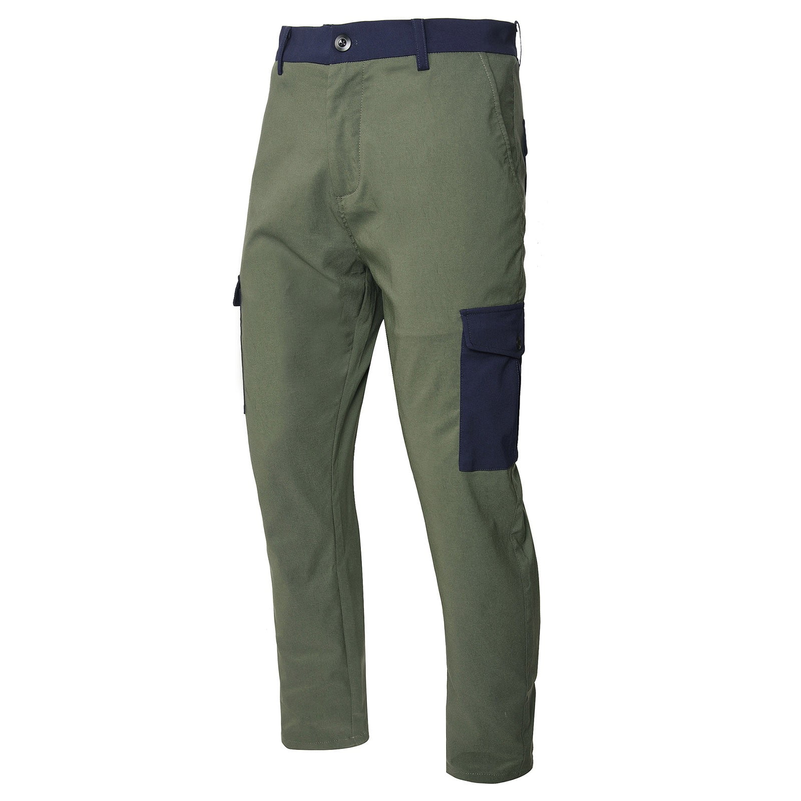 Zynviq Trendy Men Pants Zipper Lightweight Color Block Workwear Cargo ...