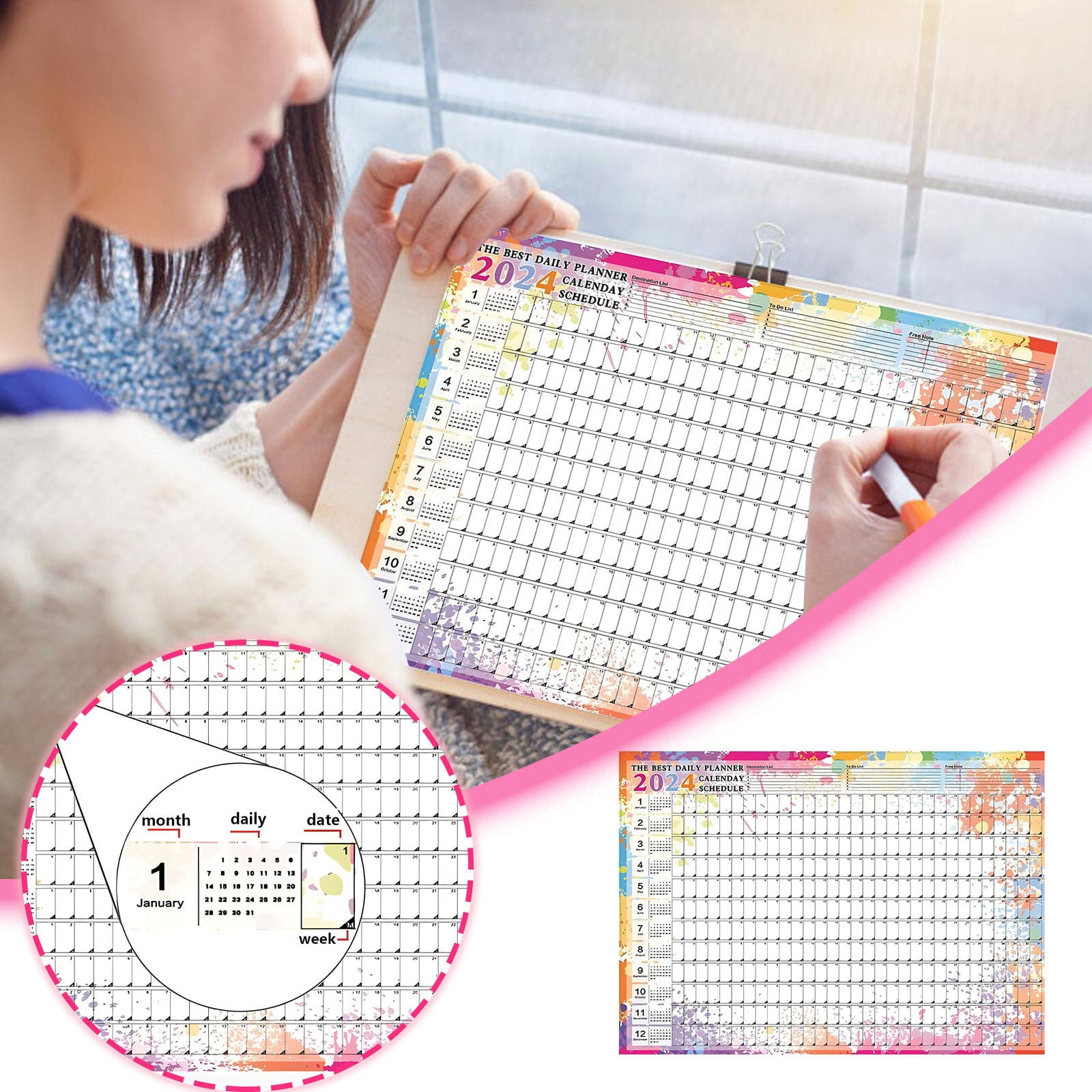 Zyooh 2024 Annual Desk Calendar Interesting Calendar Plan Table Desktop Wall Calendar Plan Table ...