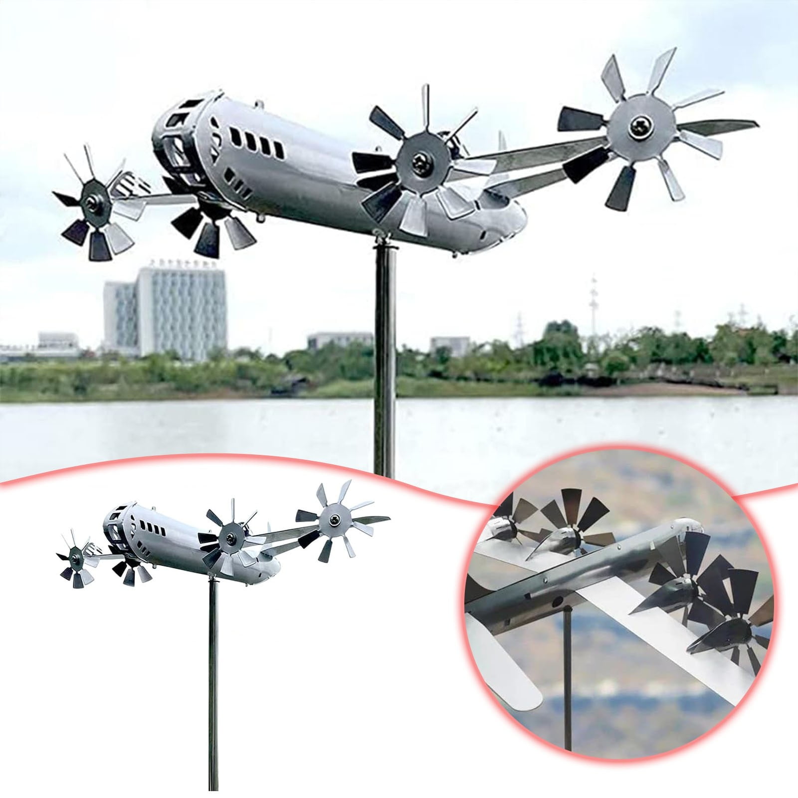 Zyooh B29 Super Fortress Airplane Yard Art Metal Aircraft Windmill ... Zyooh B29 Super Fortress Airplane Yard Art Metal Aircraft Windmill ...