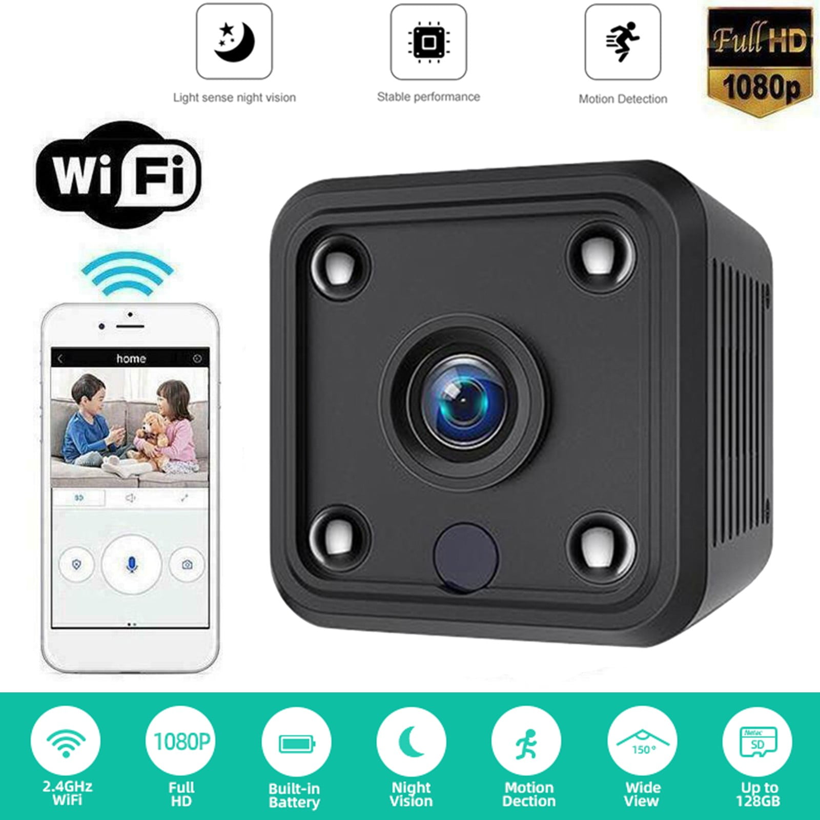 Zyooh Mini Camera Camera 1080P Small Home Camera Night Webcams for ...