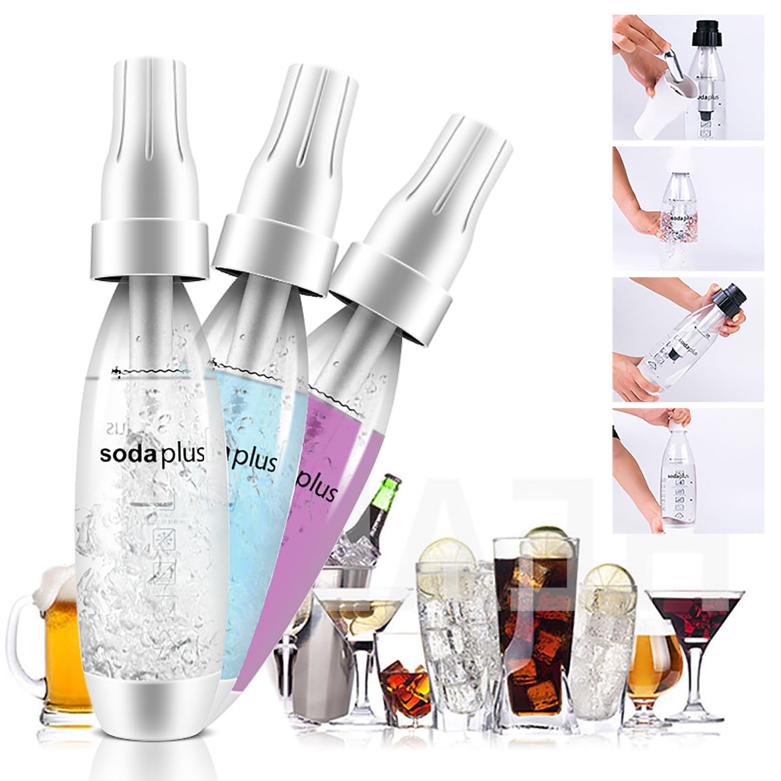 Zyooh Portable S- Machine With Hand-held Carbonation Bottle, DIY Juice ...