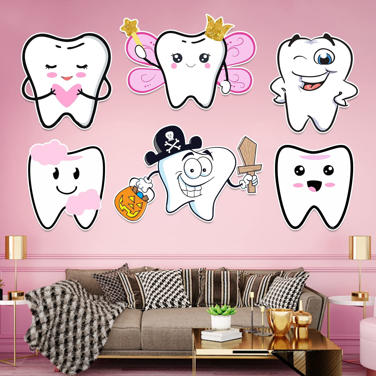 Zyozique 6 pcs I Got My First Tooth Cardstock Cutout with 1 pc Gluedot ...