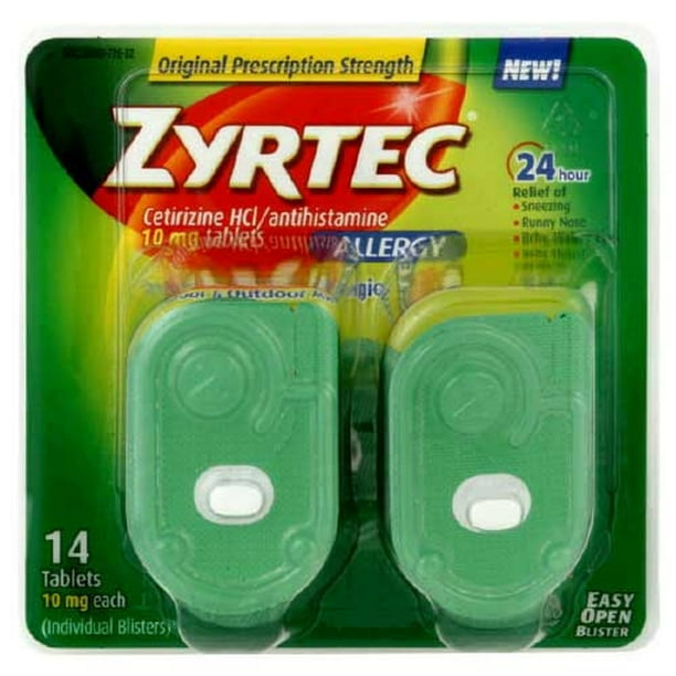 Zyrtec Allergy, 24 Hour 10 mg, Tablets (Pack of 6) - Walmart Business ...