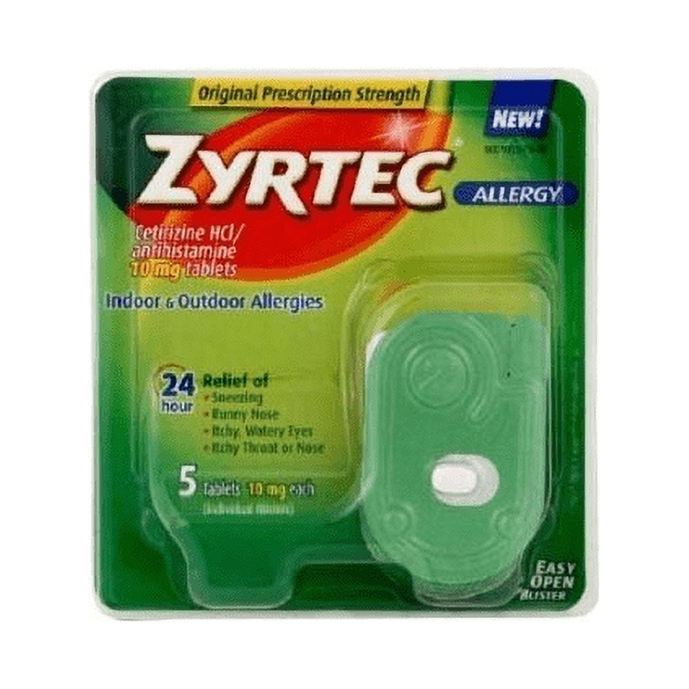 Zyrtec - Tablets 10 Mg 5.00 ct - Walmart.com