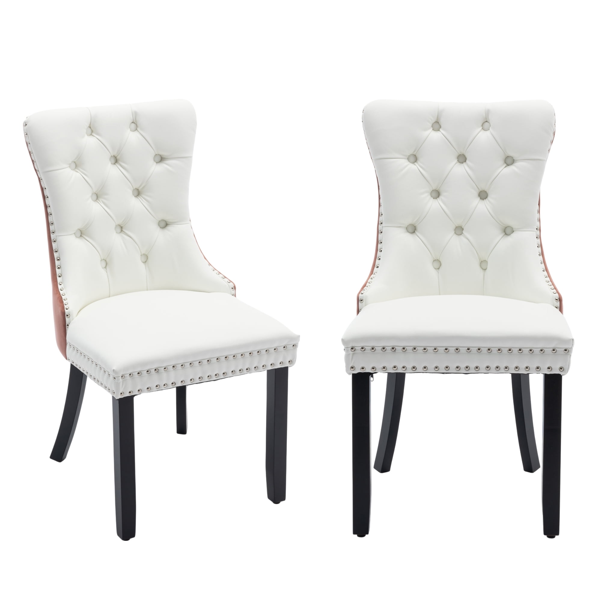 ZyserTjolt Velvet Upholstered Armless Dining Chairs Set of 2,Wingback ...