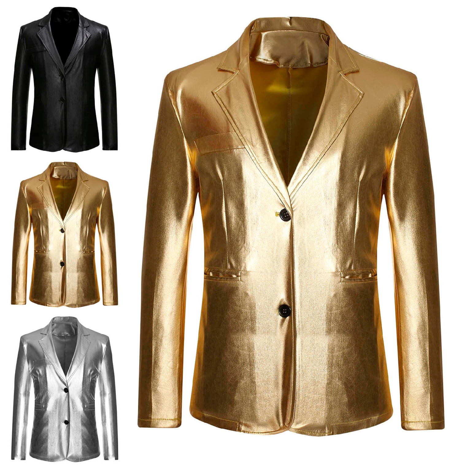Zysthvn Mens Jacket Blazer Fall Long Sleeve Party Single Breasted ...