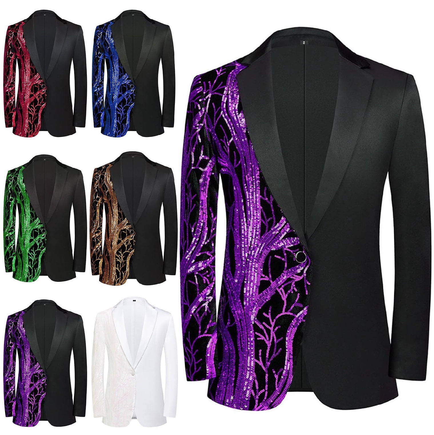 Zysthvn Men Blazer Party Plus Size Single Breasted Fall Jackets for Men ...