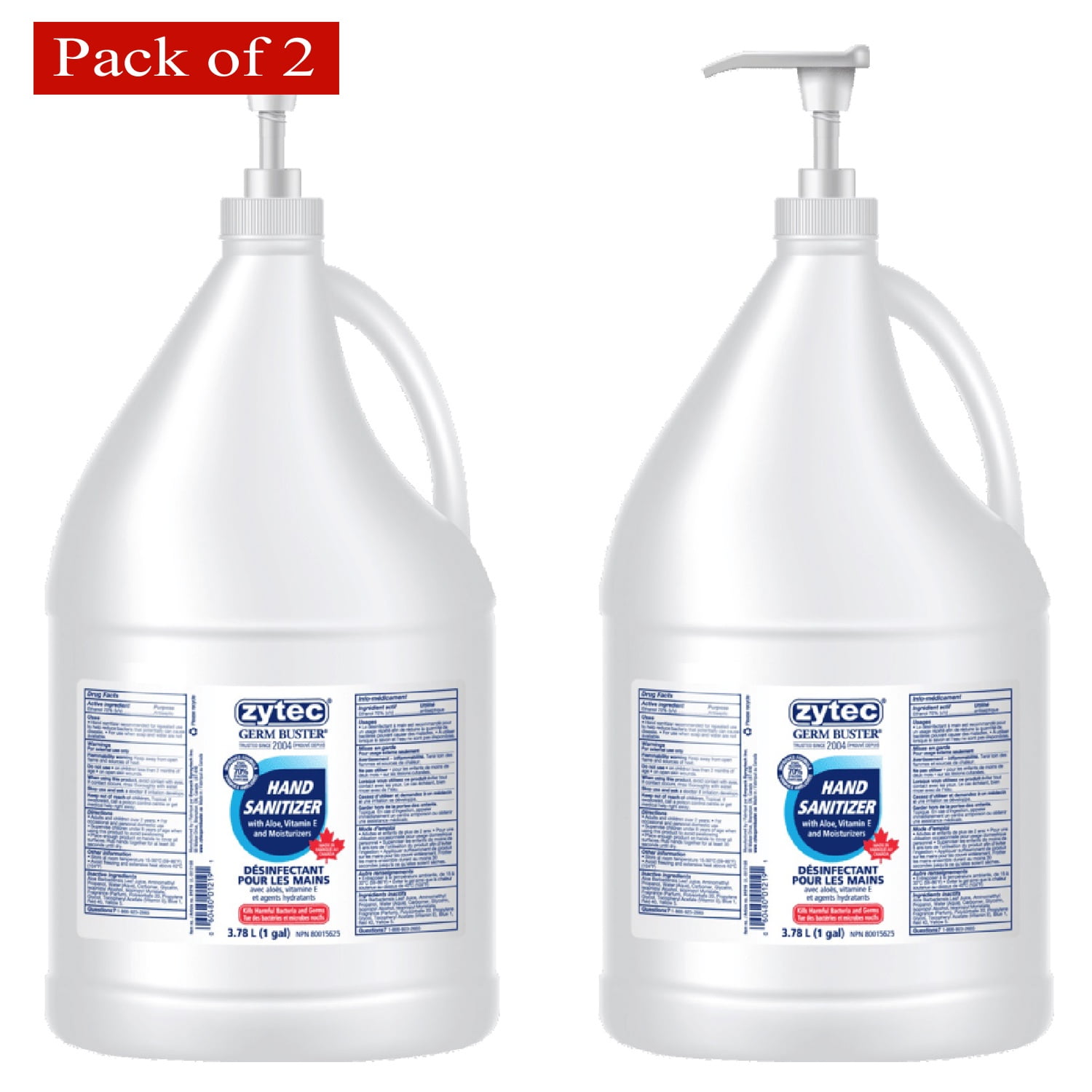 Zytec Germ Buster Hand Sanitizer 3.78L (Pack of 2) - Walmart.com