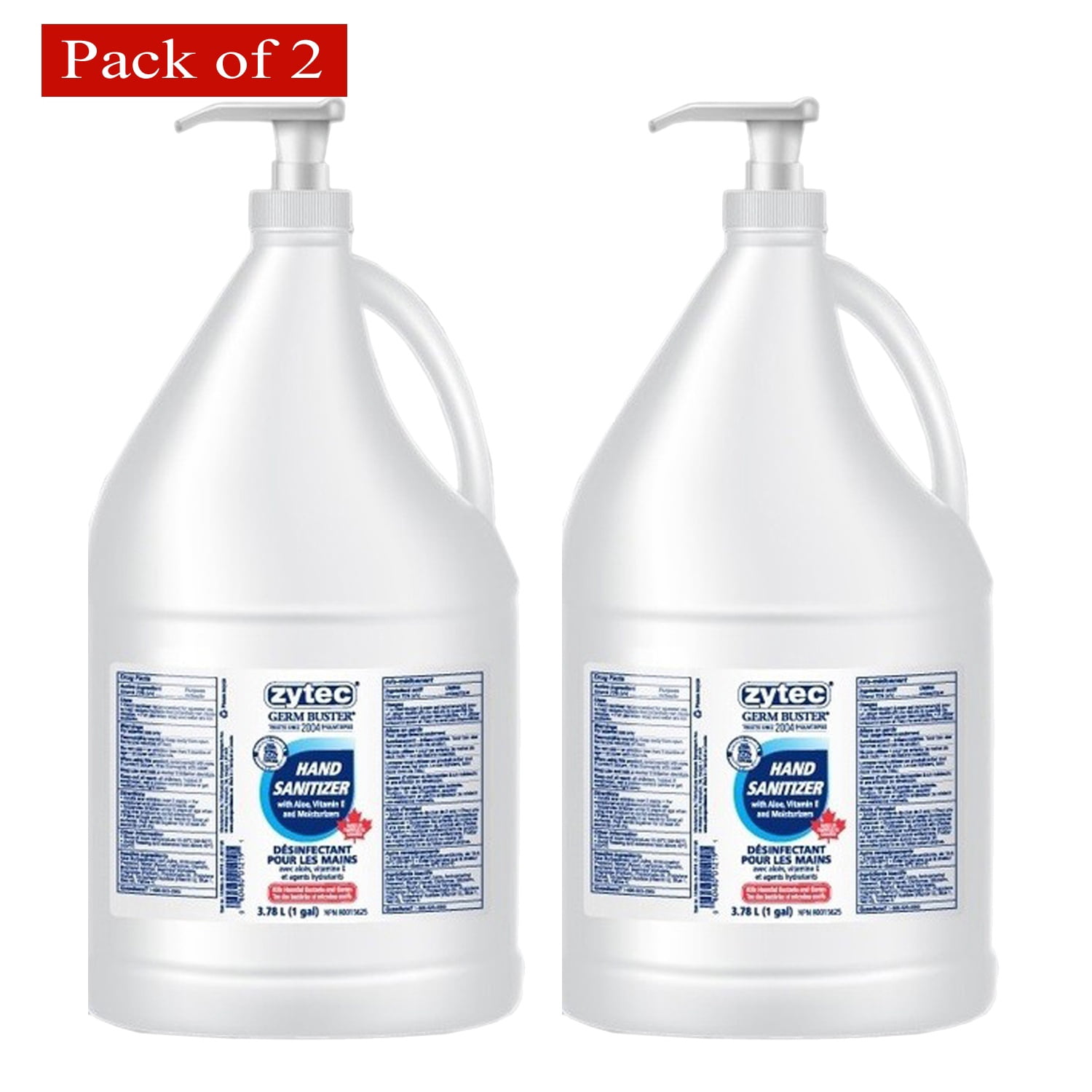 Zytec Hand Sanitizer Jug 3 78l Pack Of 2 Walmart