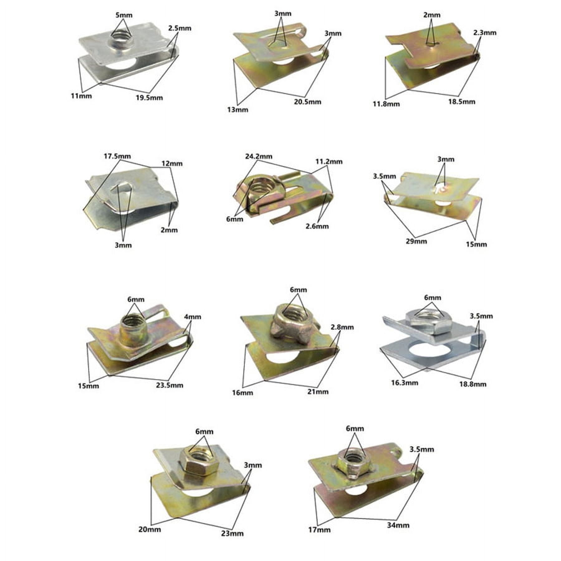 Zyutaosan 150Pcs Metal U-Type Base Fender Bumper Leaf Board Fastener ...