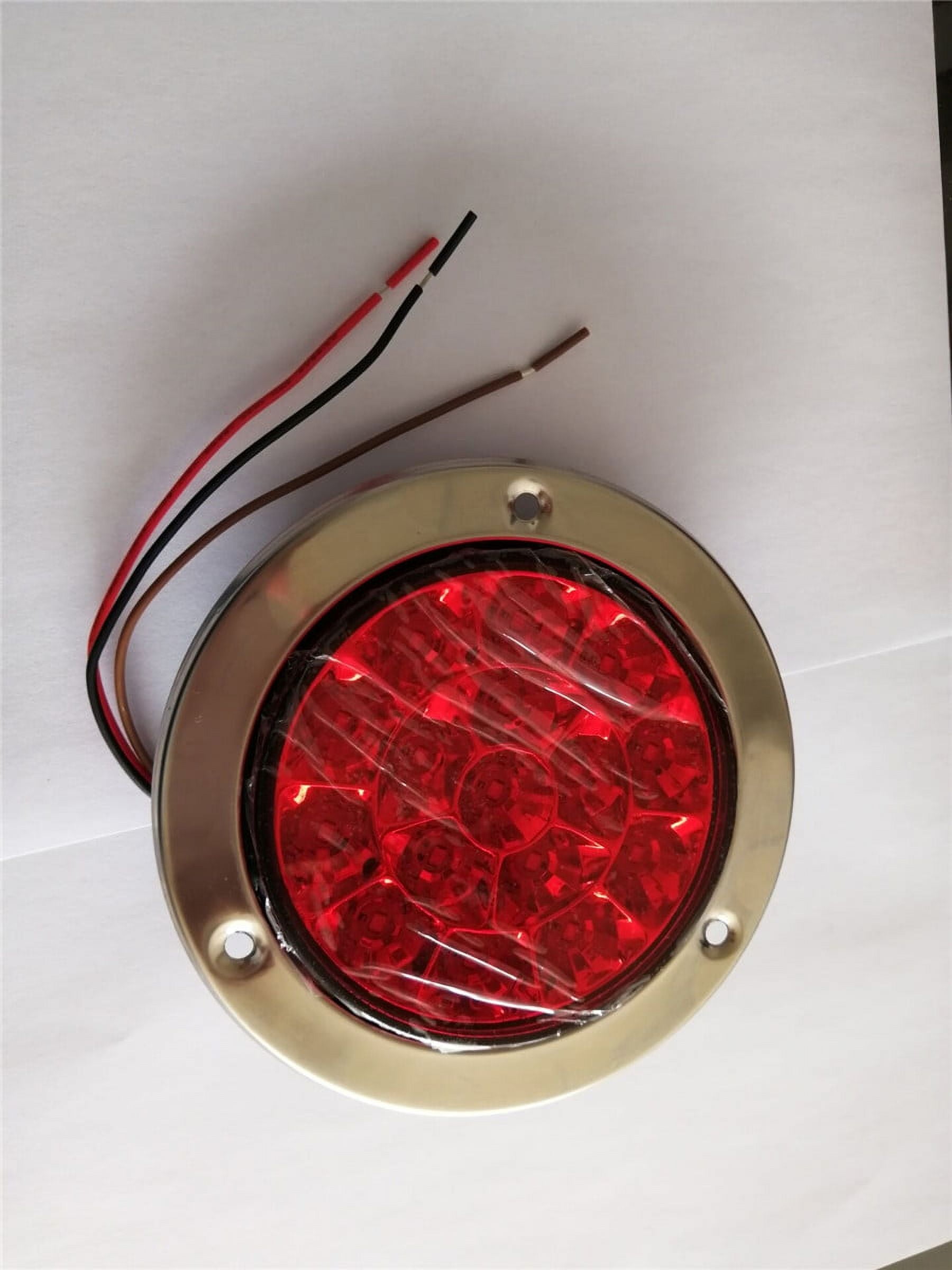 Zyutaosan 16-Led 12V 24V Round Clear Lens Red Tail Lights Back-Up ...