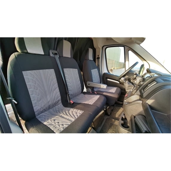 Zyutaosan 2+1 Fabric Seat Covers Protector Diamond Look Black Grey For ...