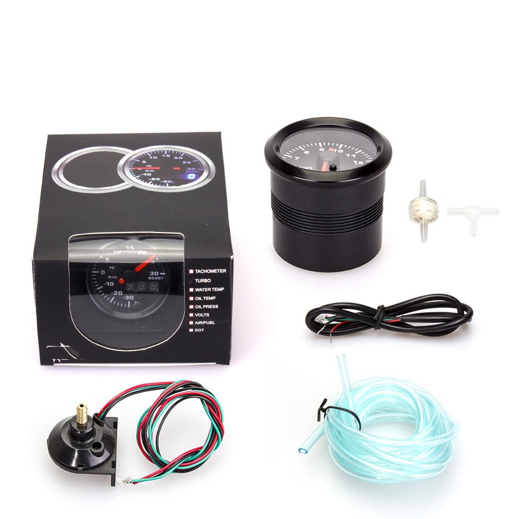 Zyutaosan 2" 52mm Digital & Pointer 7 Color LED Car Turbo Boost Meter ...