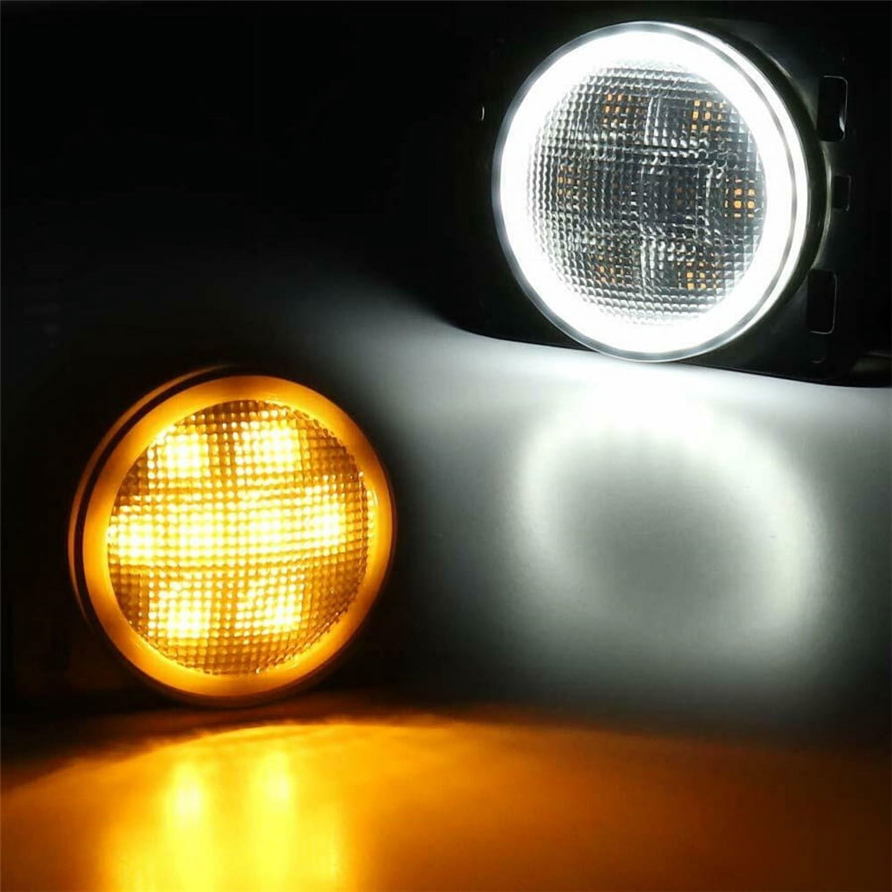 Zyutaosan 2 Front Fender Side Marker Led Light W/ Halo Ring Angel Eye ...