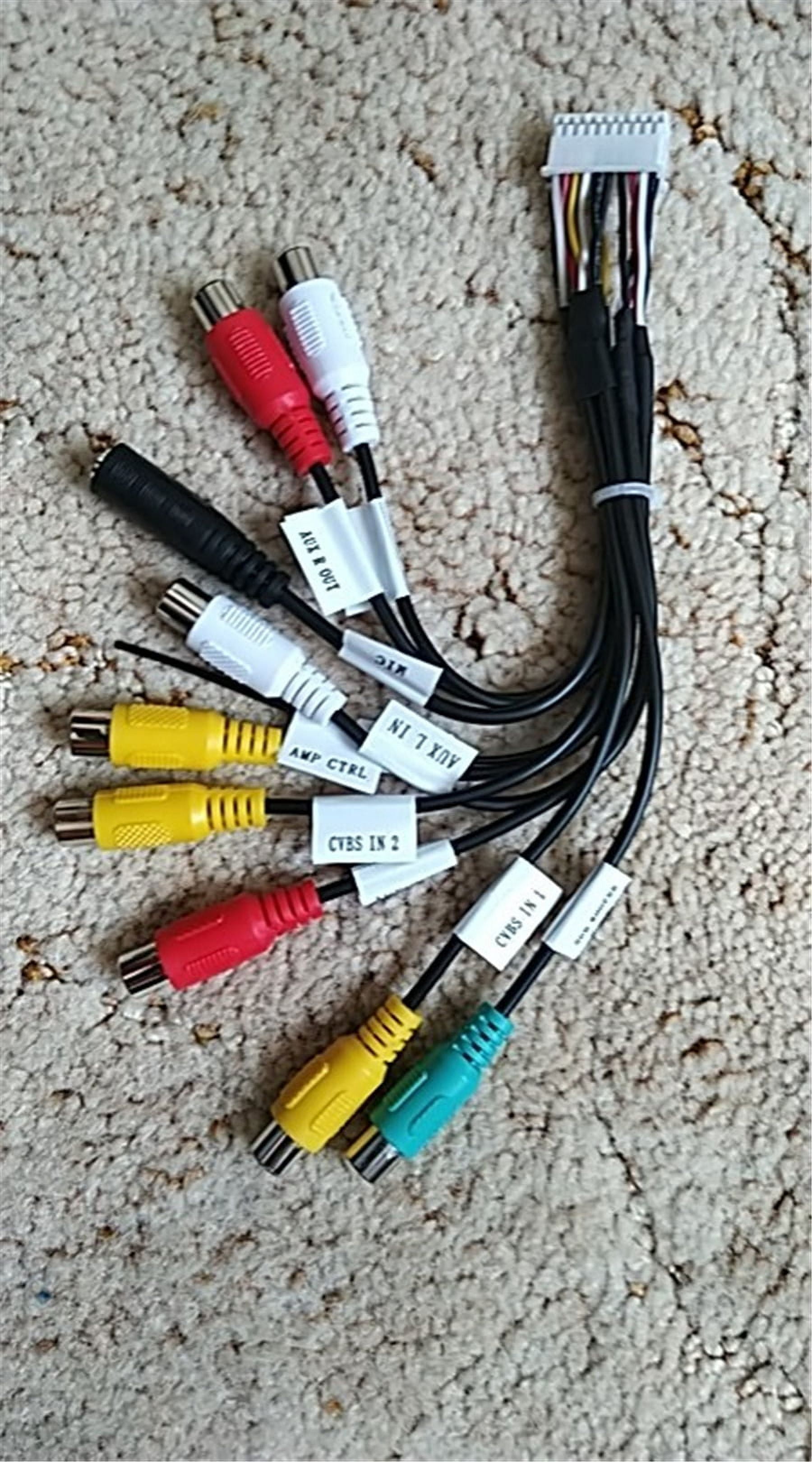 Zyutaosan 20-Pin Car Stereo Radio Rca Output Wire Aux-In Adapter Cable ...