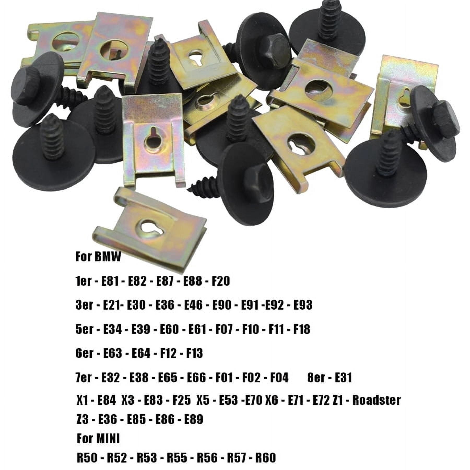 Zyutaosan 40Pcs Chassis Engine Guard Metal Screw U-Shape Clip Car ...