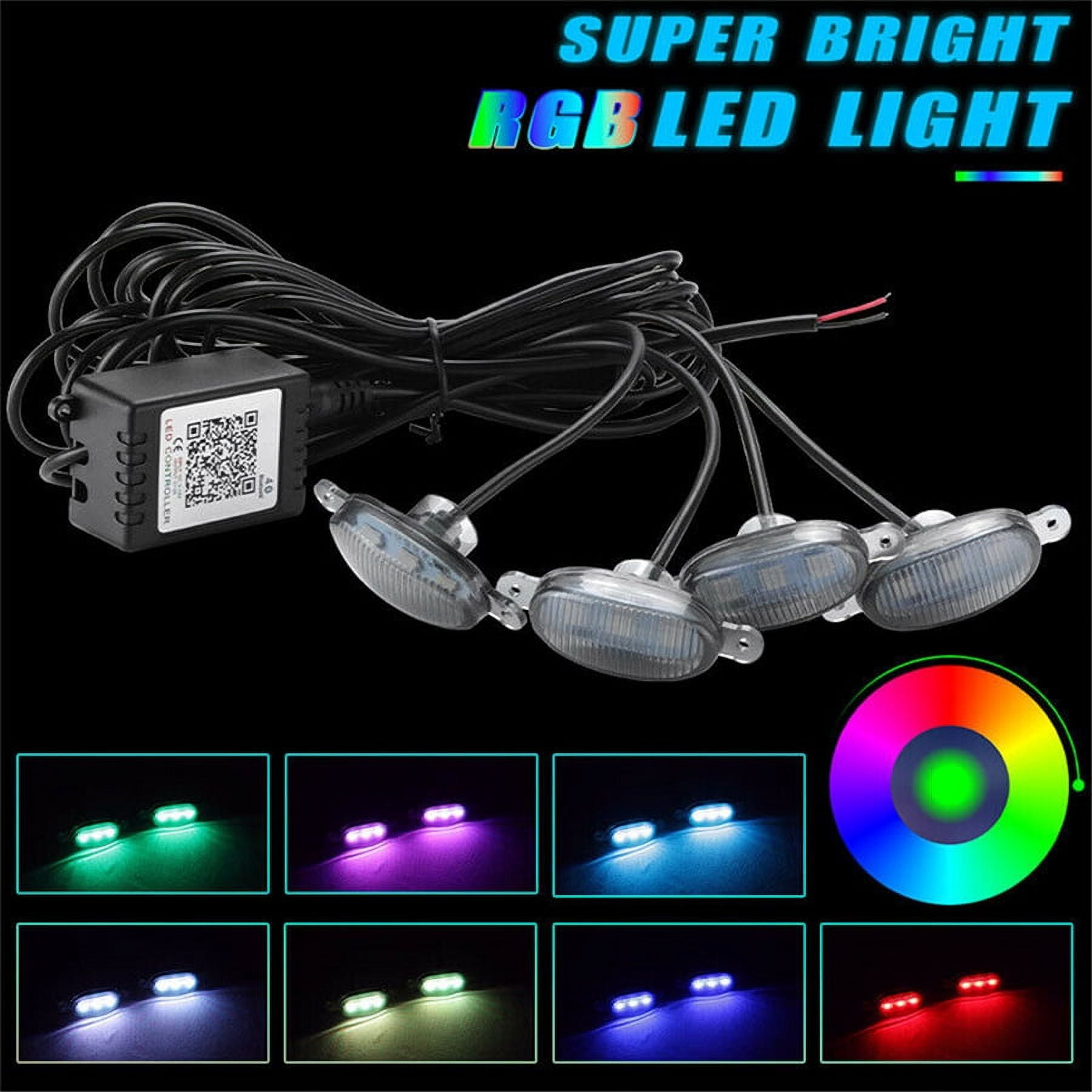 Zyutaosan 4X App Rgb Raptor Style Led Lamp Front Grill Light Kit For ...