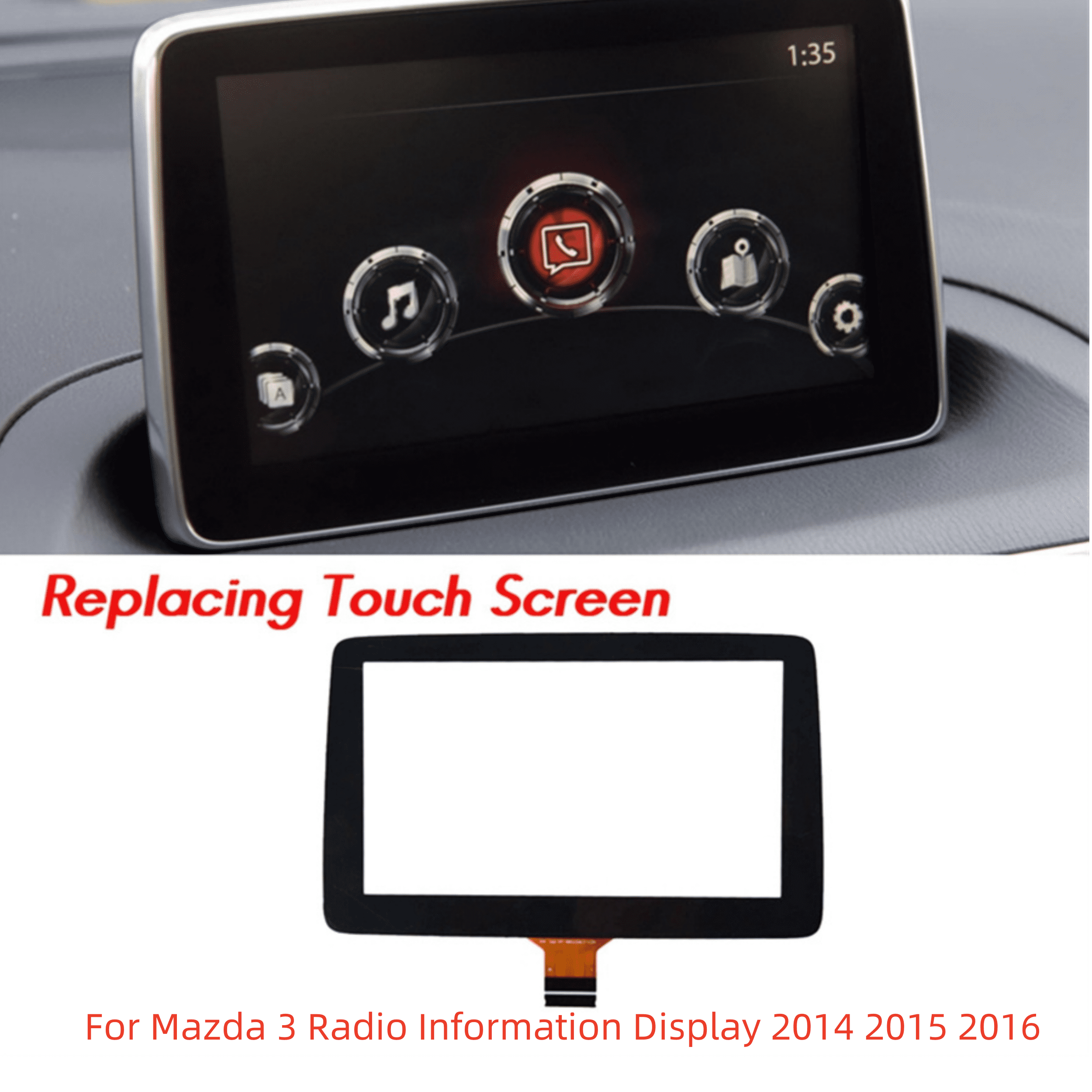 Zyutaosan 7" Touch Screen Glass Digitizer For Mazda 3 2014-2016 ...