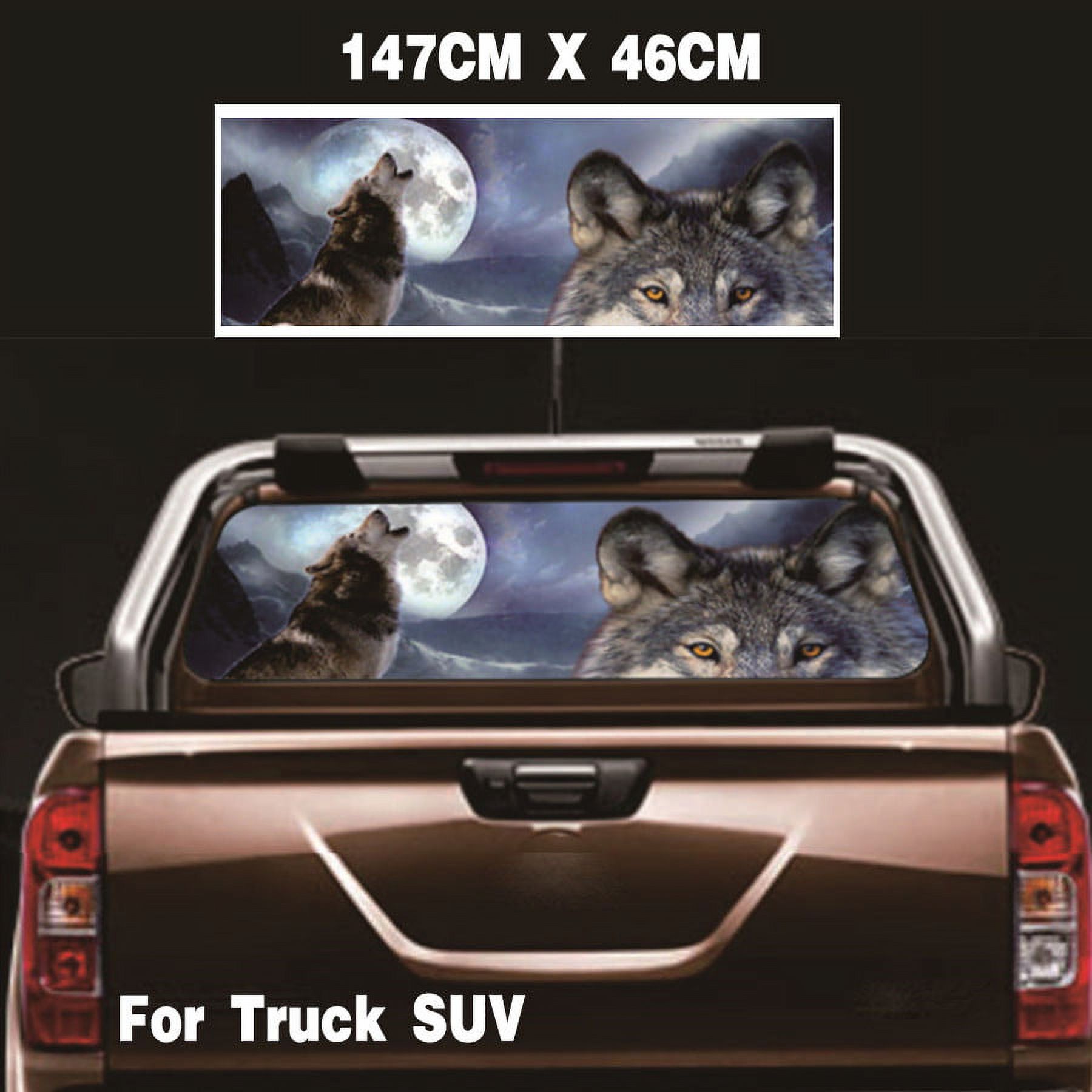 Zyutaosan Car Rear Window Wolf & Moon Graphics Decal Sticker For Truck ...