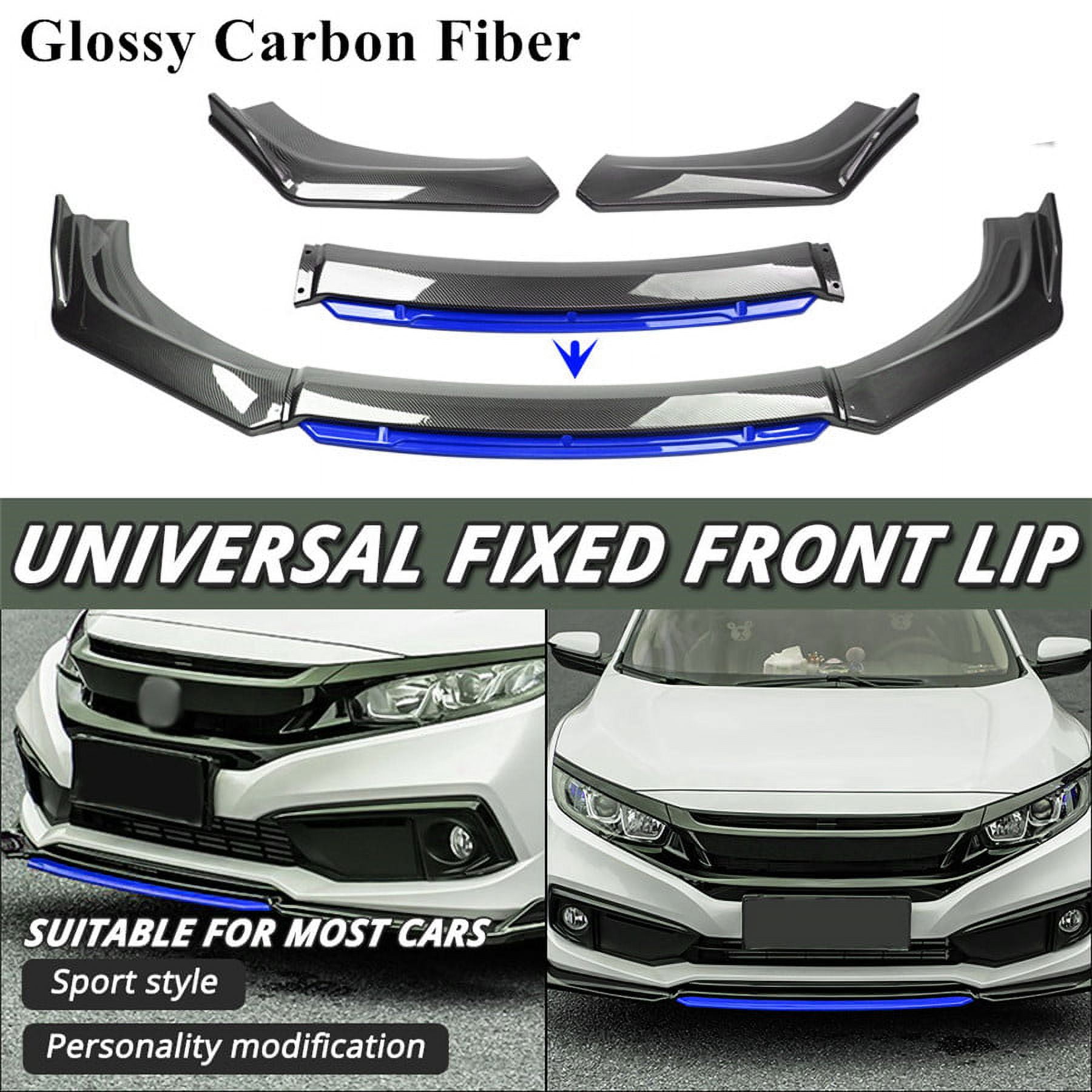 Zyutaosan Carbon Fiber Look & Blue Car Front Bumper Lip Splitter ...