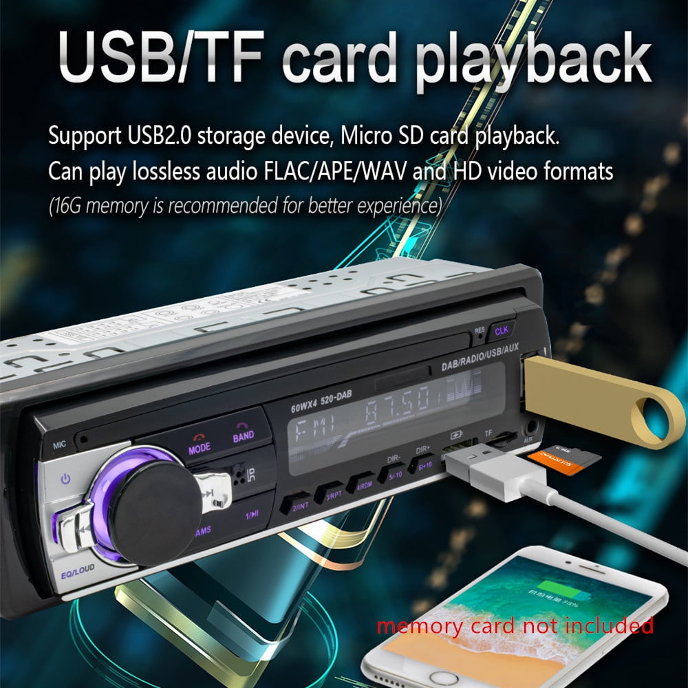 Zyutaosan Dab Fm Am Car Radio Autoradio 1 Din Stereo Audio Mp3 Player ...