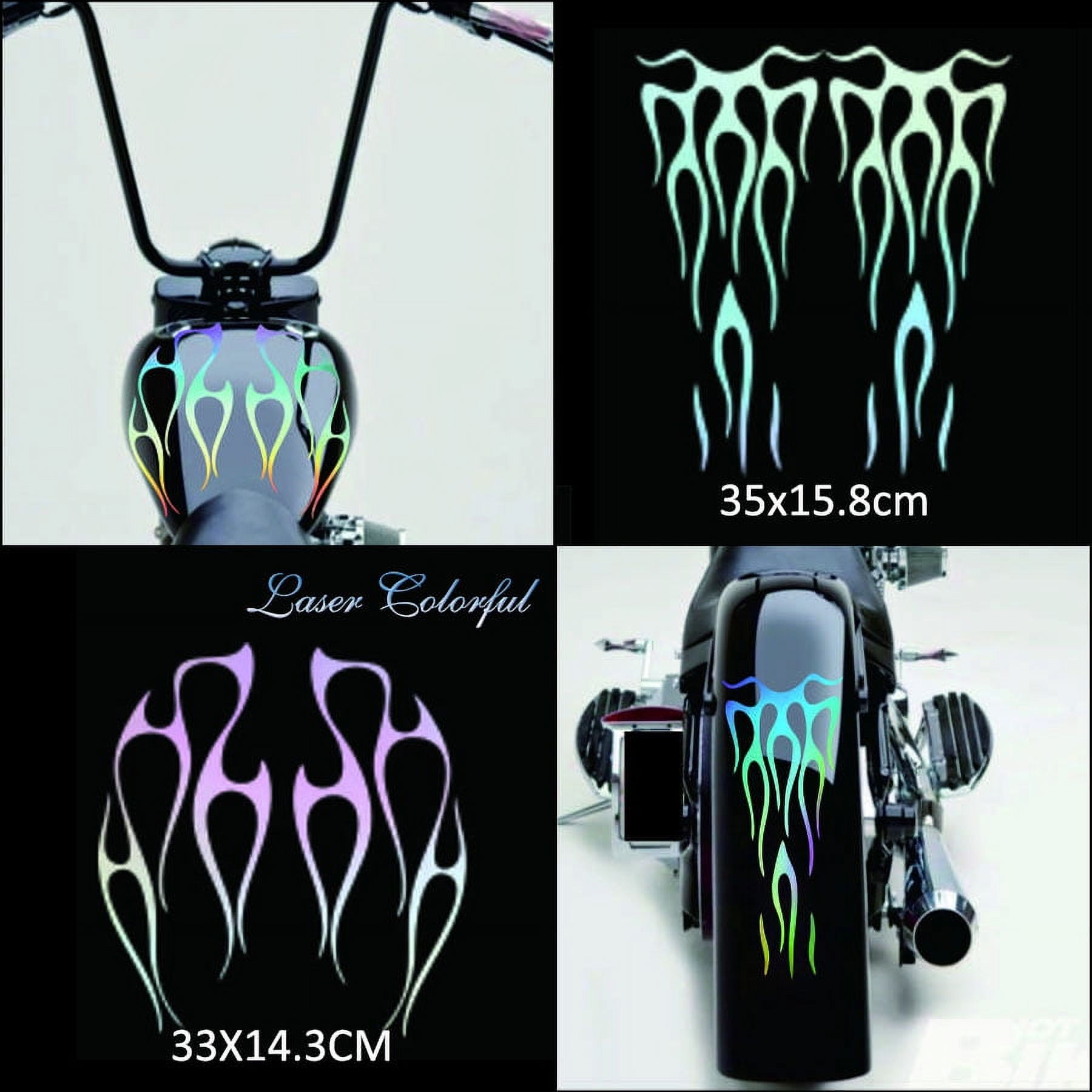 Zyutaosan Motorcycle Flame Sticker For Gas Tank & Fender Decals Vinyl ...