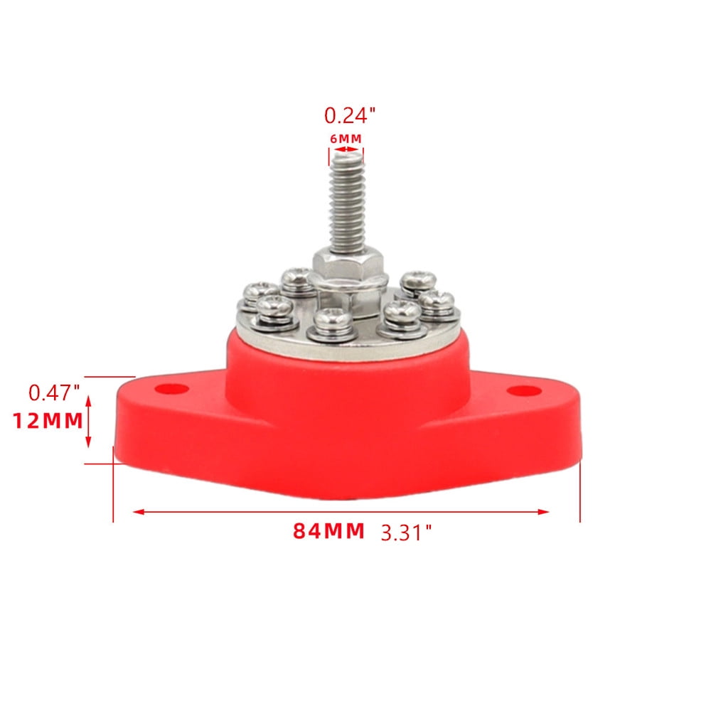 Zyutaosan Red Battery Junction Post Bus Bar Power Distribution Block M6 ...