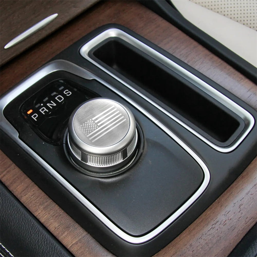 Zyutaosan Shift Knob Trim Brushed Stainless American Flag For Chrysler ...