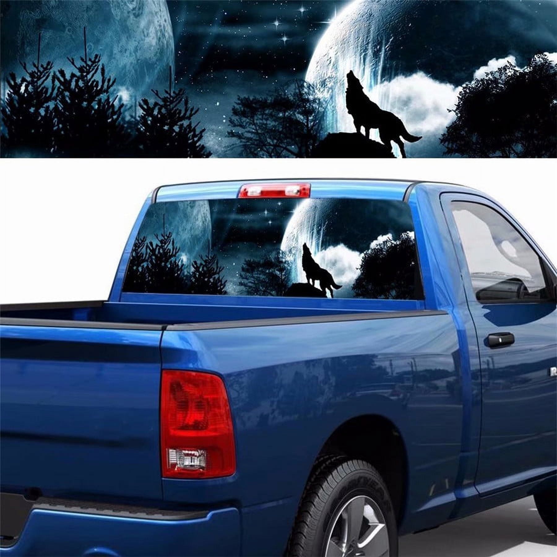 Zyutaosan Universal 65"*22" Car Rear Window Tailgate Wolf Howling Moon ...