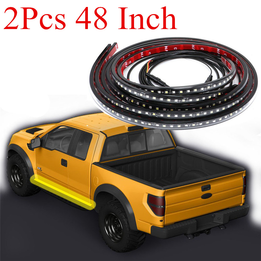 Zyutasoan 2X 48" Running Board Side Step Led Light Amber White Turn ...