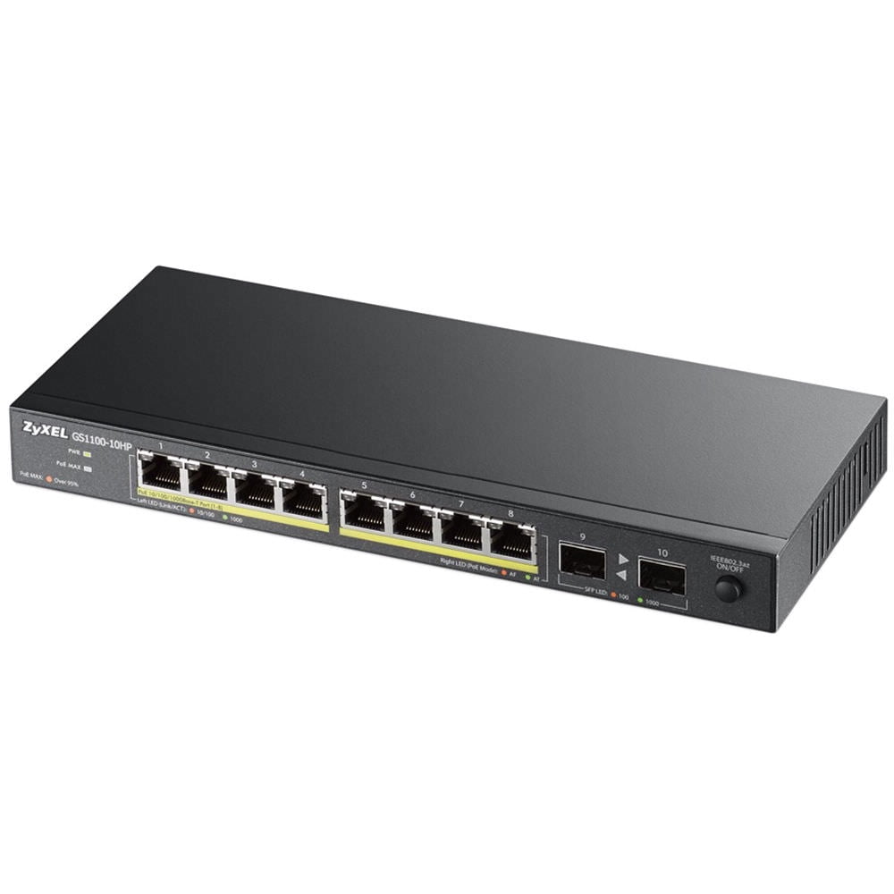 Zyxel 8-Port Gigabit Ethernet Unmanaged PoE Switch with GbE Uplink ...