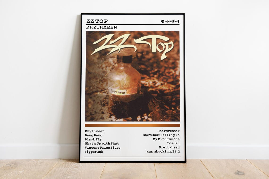 Zz Top Rhythmeen Album : Rock Music Wall Art #844, Unframed Poster Size ...