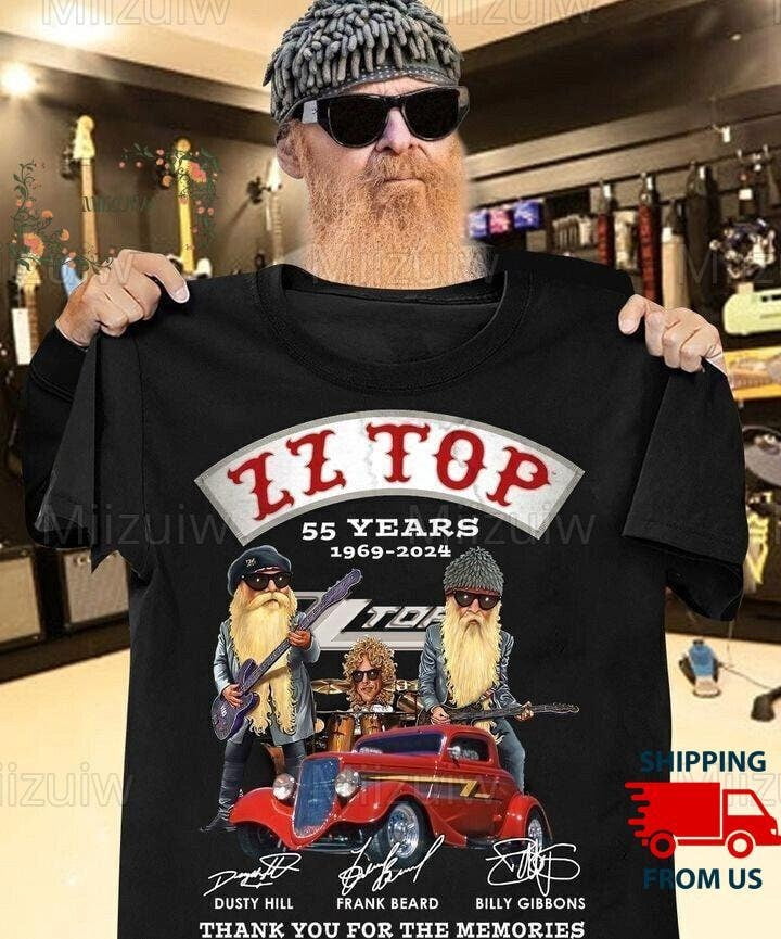 Zz Top Shirt Zz Top Tour 2024 Shirt Zz Top World Tour Shirt Zz Top 2024 Tee Zz Top Memory Shirt Zz Top Gift Zz Unisex Tshirt Size L New Funny Birthday Cotton Tee