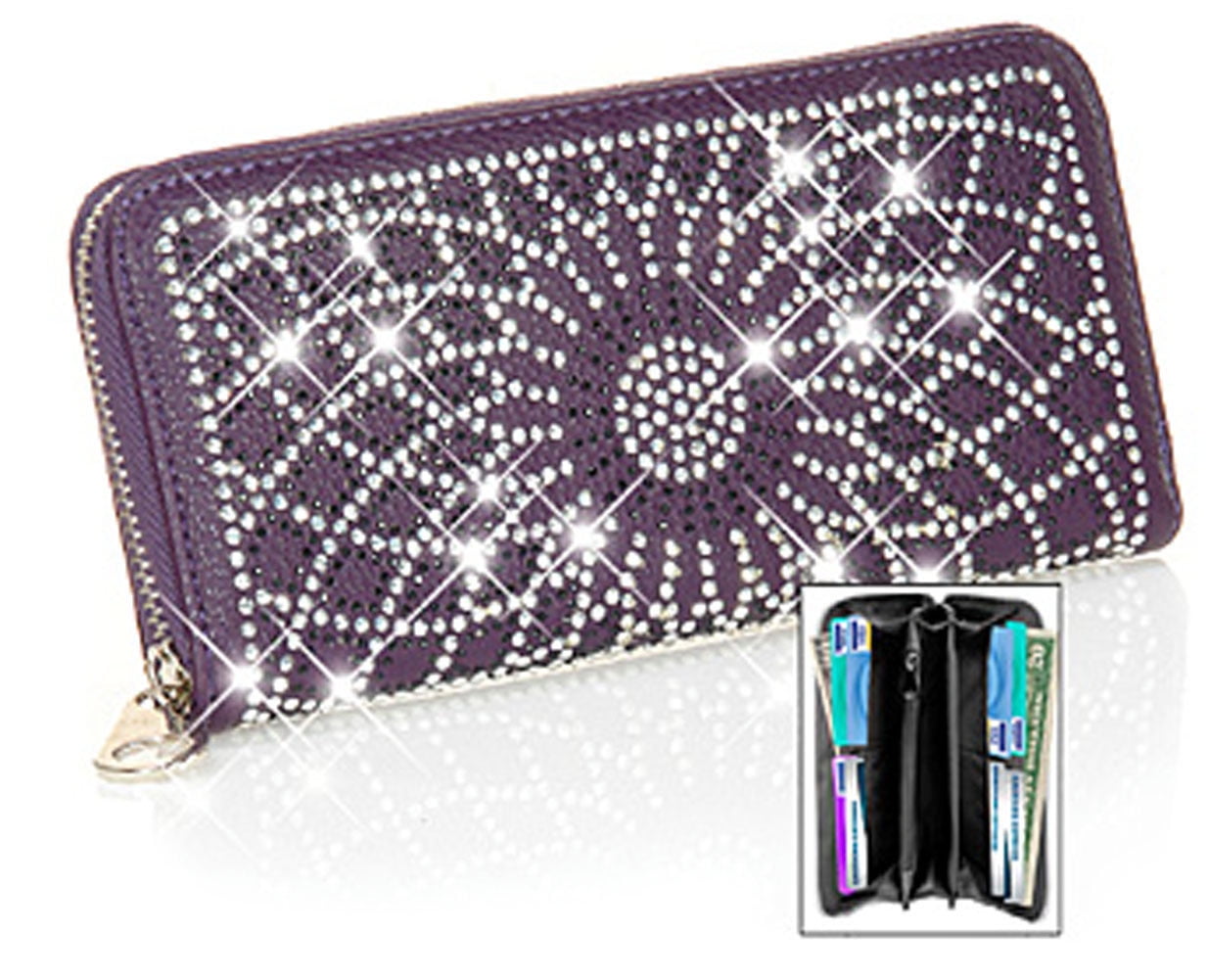 Zzfab Bling Wallet Matching Starburst Rhinestone Wallet for Sparkle ...