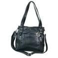 Zzfab Double Handles Faux Leather Handbag with Multi-Pockets & Hidden ...