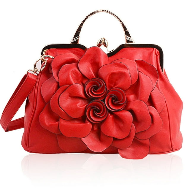 Zzfab Flower Purse with Clasp Red - Walmart.com