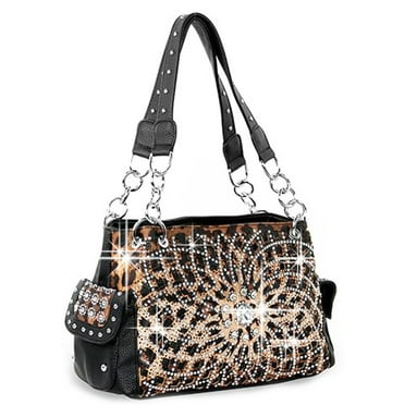 Zzfab Mirror Rhinestone Bling Purse Black - Walmart.com