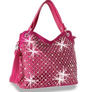Starburst Rhinestone Hobo Bag with Shoulder Strap Turquoise - Walmart.com