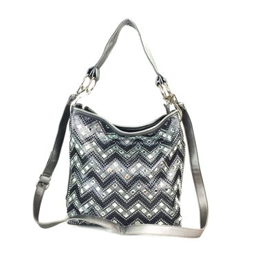 Zzfab Glittery Starburst Crossbody Bag with Pockets, Double Handles ...