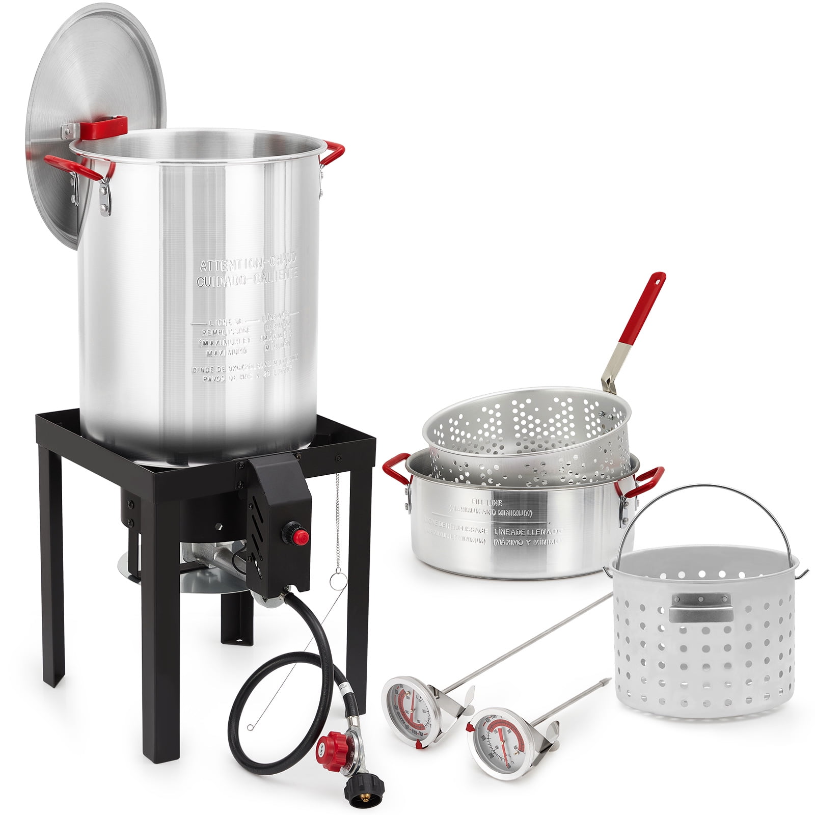 Zzistar 30 Qt Turkey Deep Fryer & 10 Qt Fish Fryer Kit, Aluminum ...