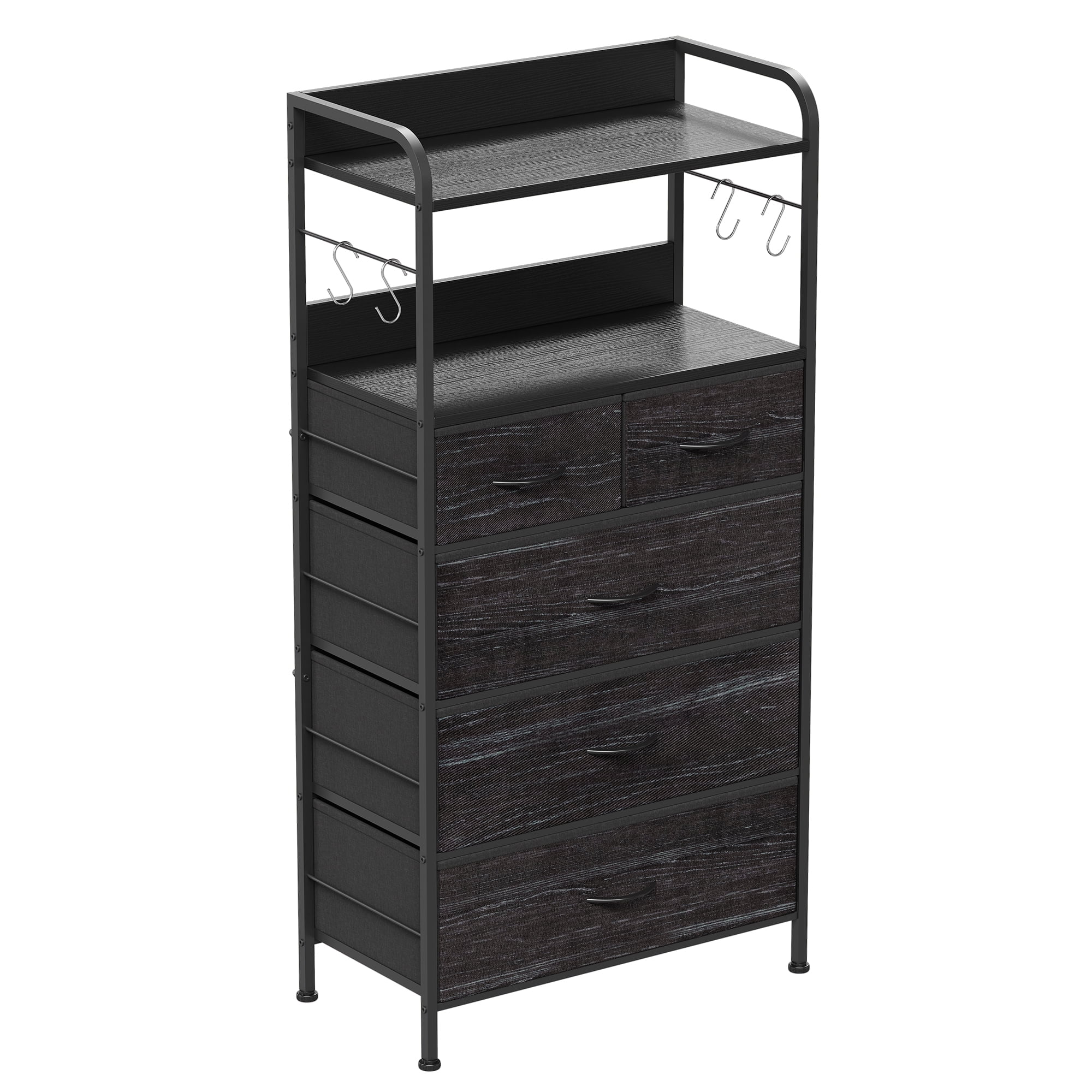 Zzistar 5 Drawer Dresser, Metal Frame Chest of Drawers Storage Dresser ...