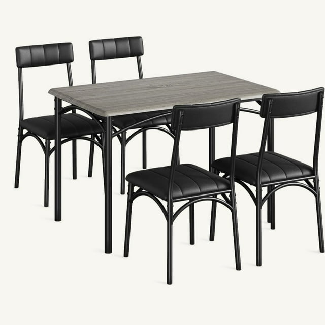 Zzistar 5 Piece Dining Table and Chairs Set, Wood Rectangular Dining ...