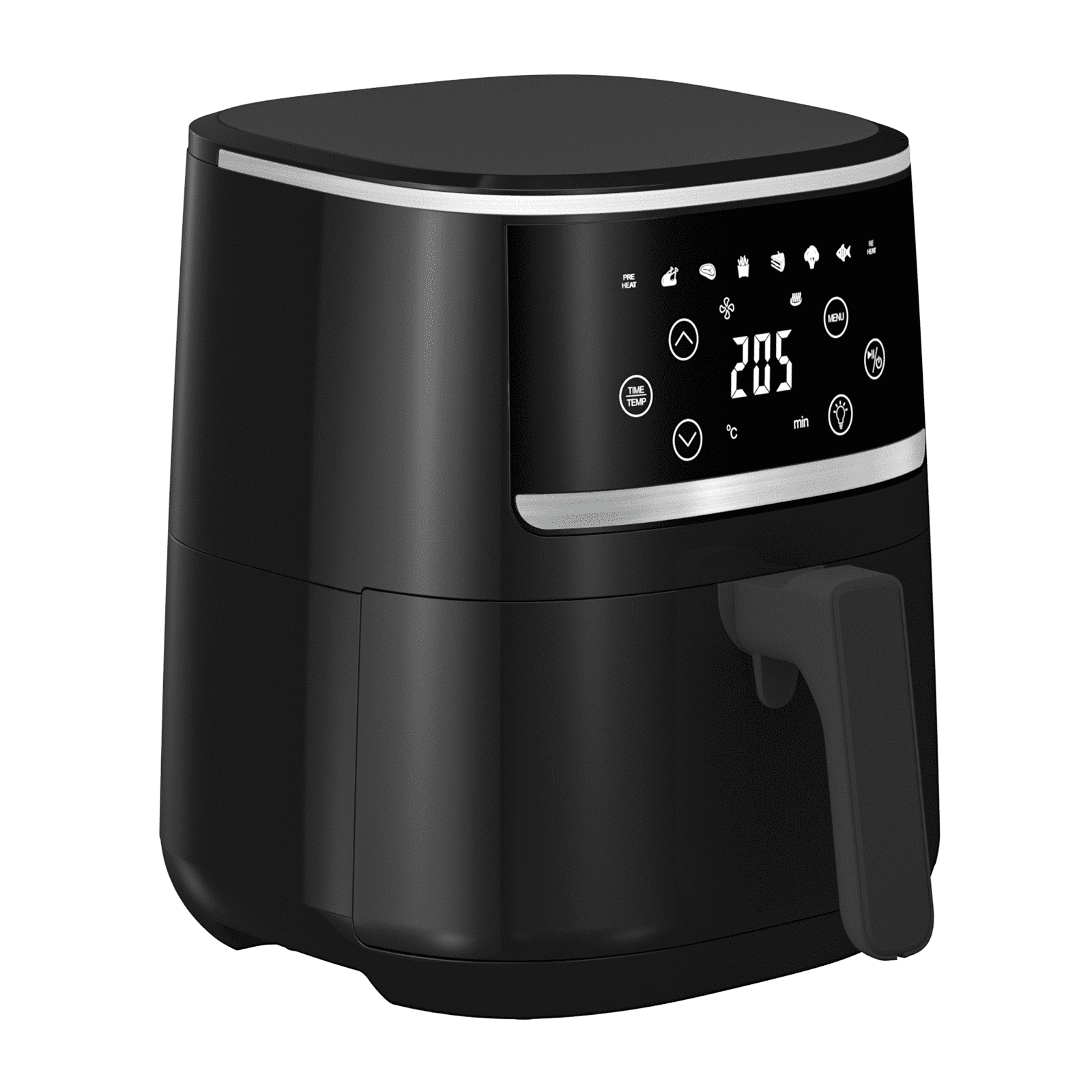 Zzistar 5 Quart Air Fryer, 1500W Touch Screen Digital Display Air Fryer ...