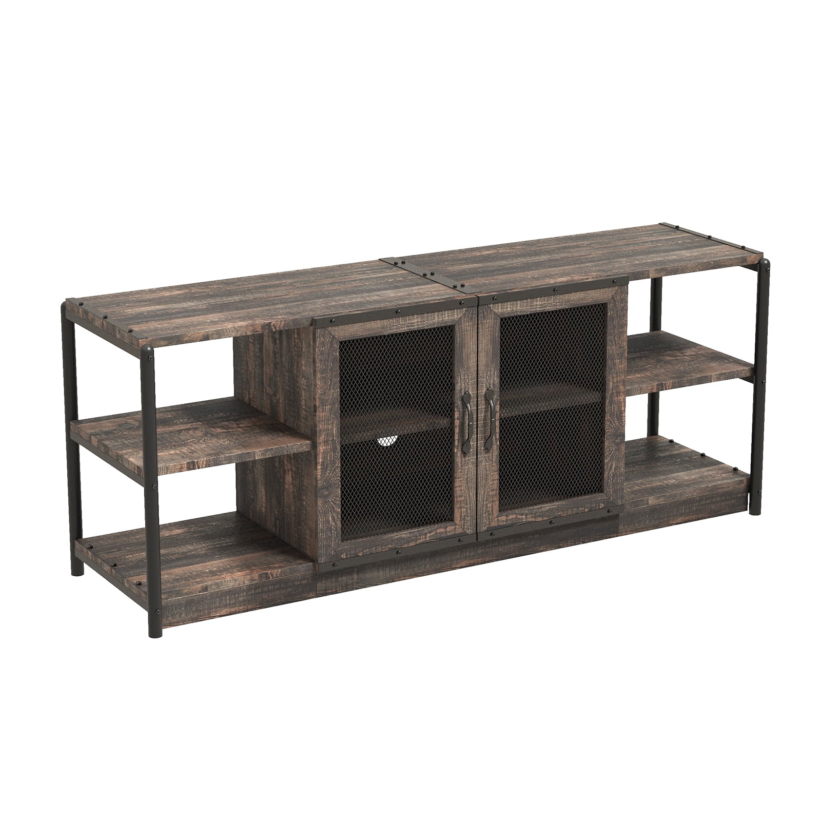 Zzistar Wood TV Stand for up to 65 inch TV , 3 Tier Media Center ...