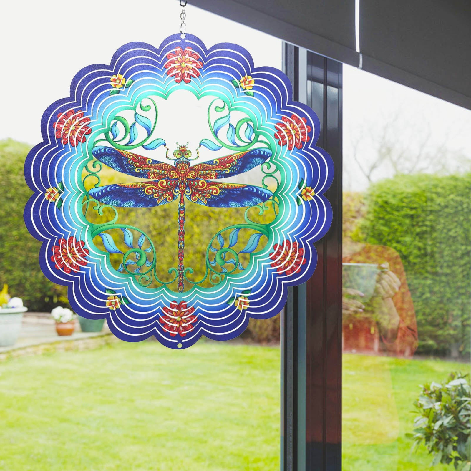 Zznnkj 10" Peacock Wind Spinners, Metal Hanging Wind Sculpture ...