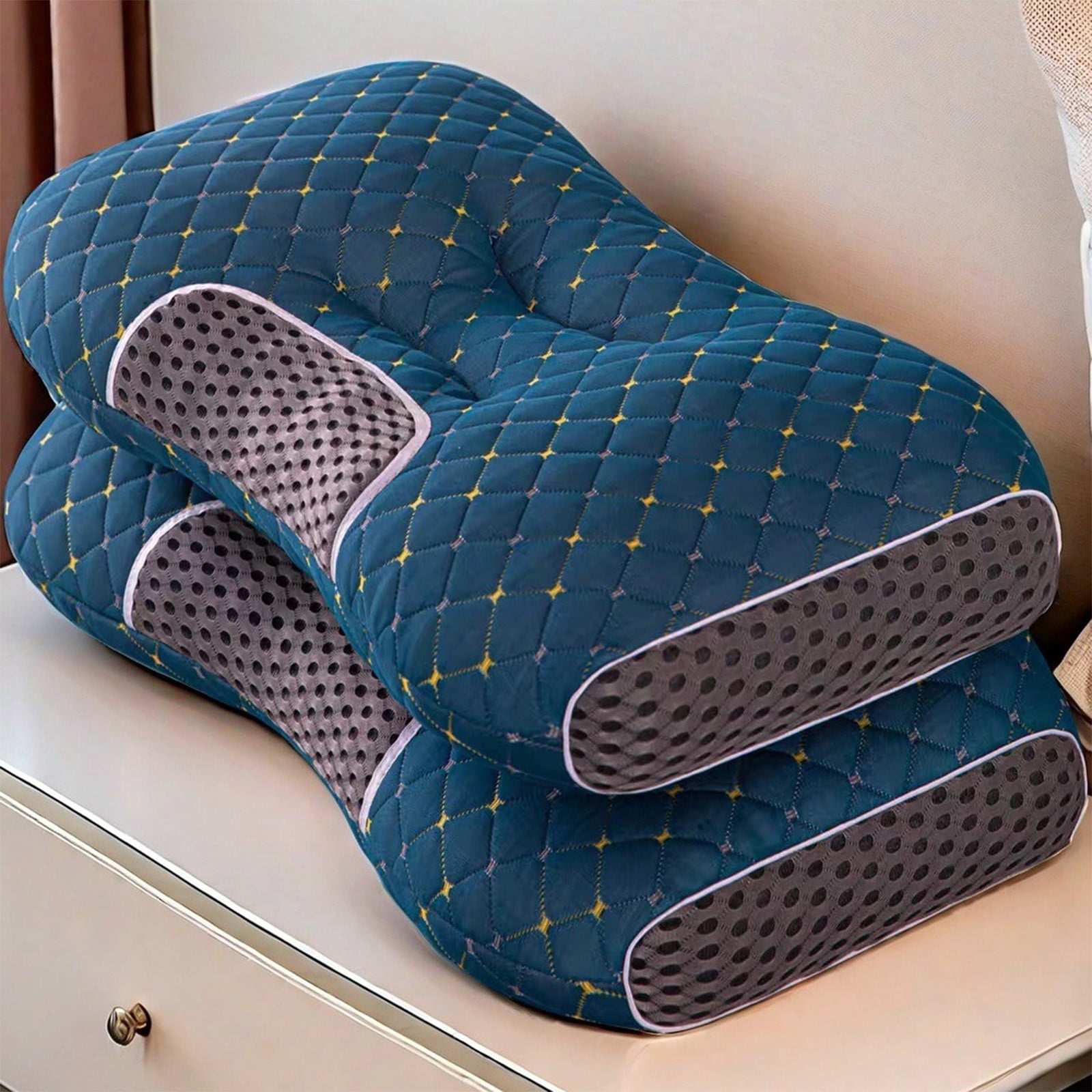 Zznnkj 2 Pack Cervical Neck Pillows, Cervical Support Pillow for Neck ...