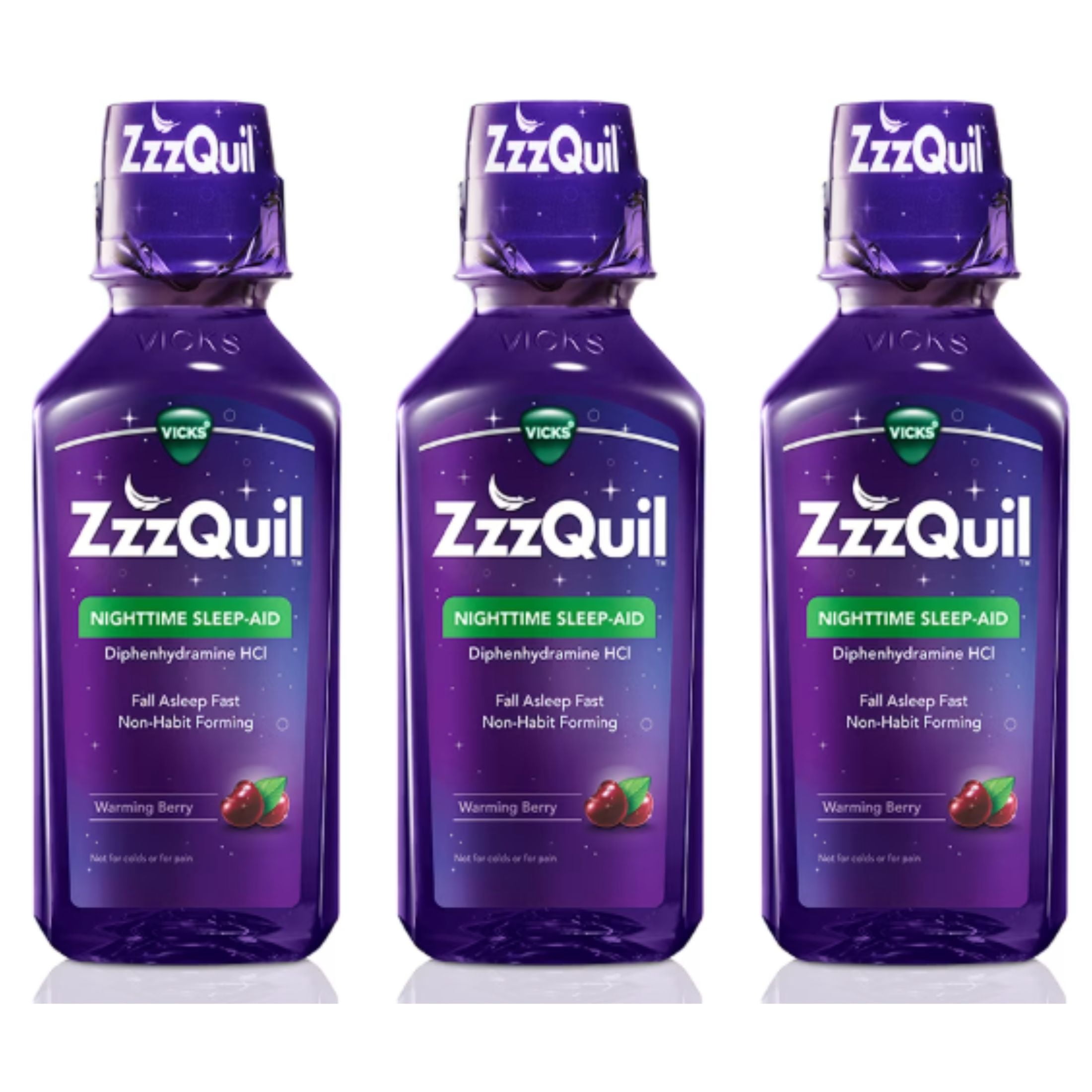 ZzzQuil Nighttime Sleep-Aid Liquid, Warming Berry Flavor 12 oz (Pack of ...