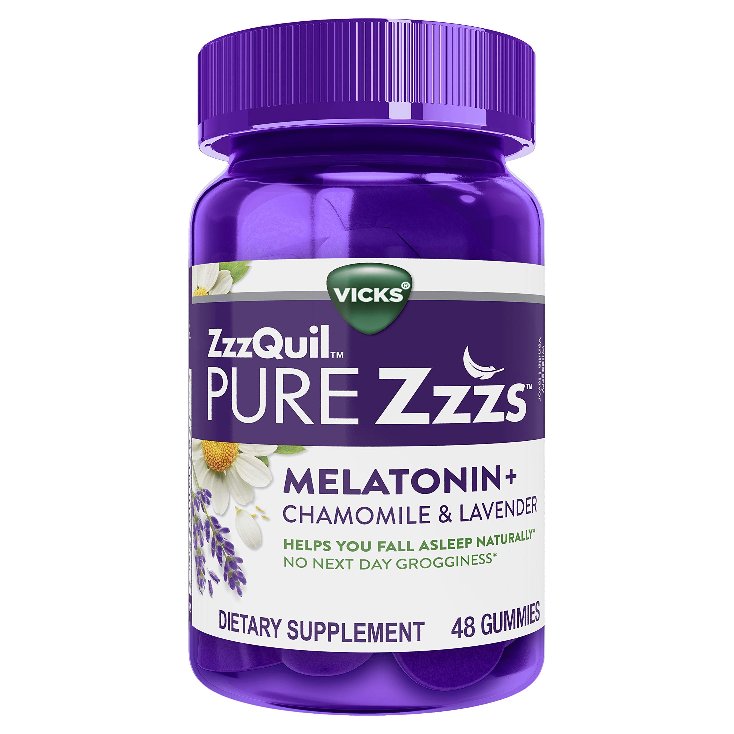 ZzzQuil PURE Zzzs, Melatonin Sleep Gummies, Lavender, Valerian ...