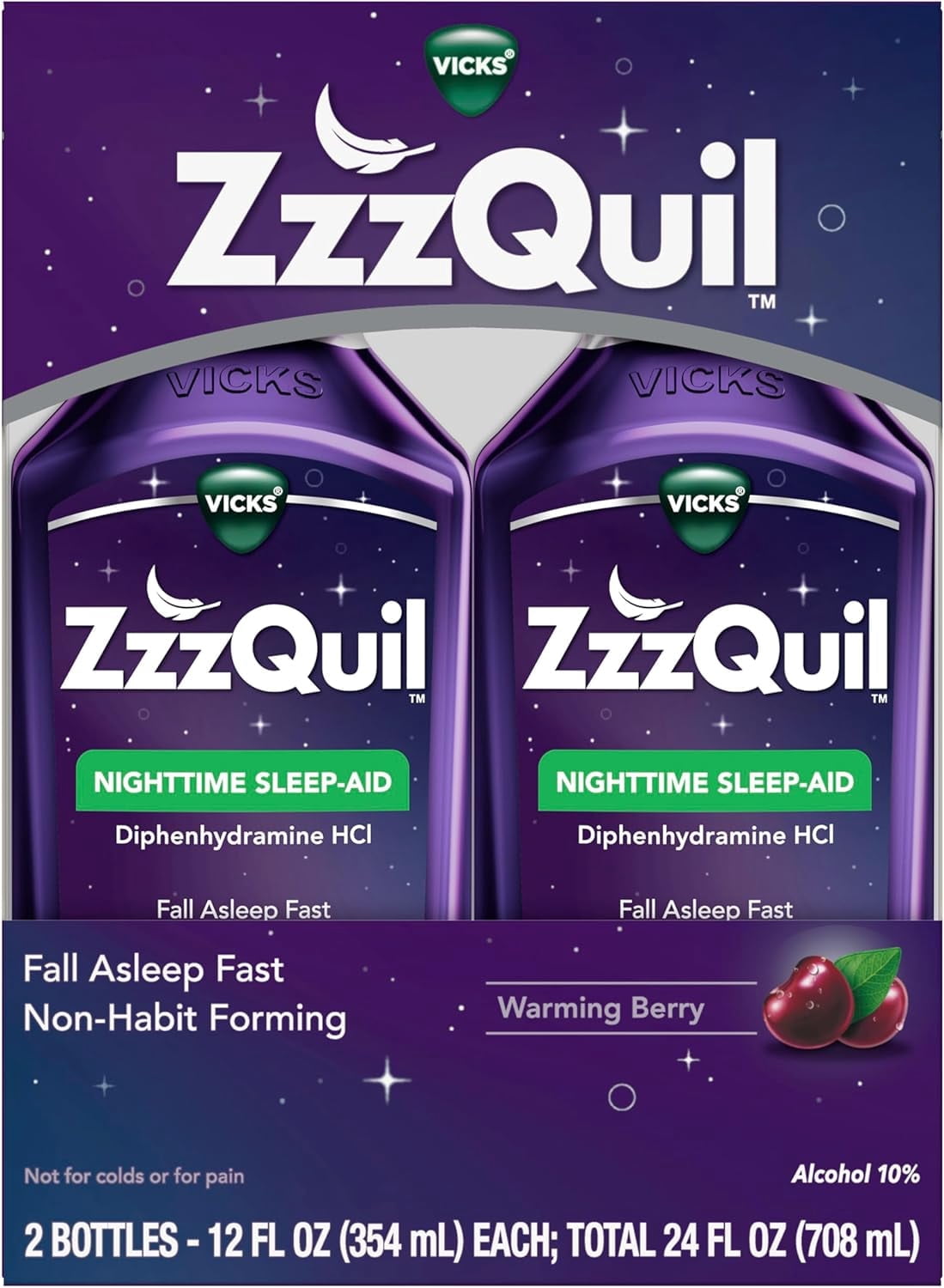 ZzzQuil, Sleep Aid, Nighttime Sleep Aid Liquid, 50 mg Diphenhydramine ...