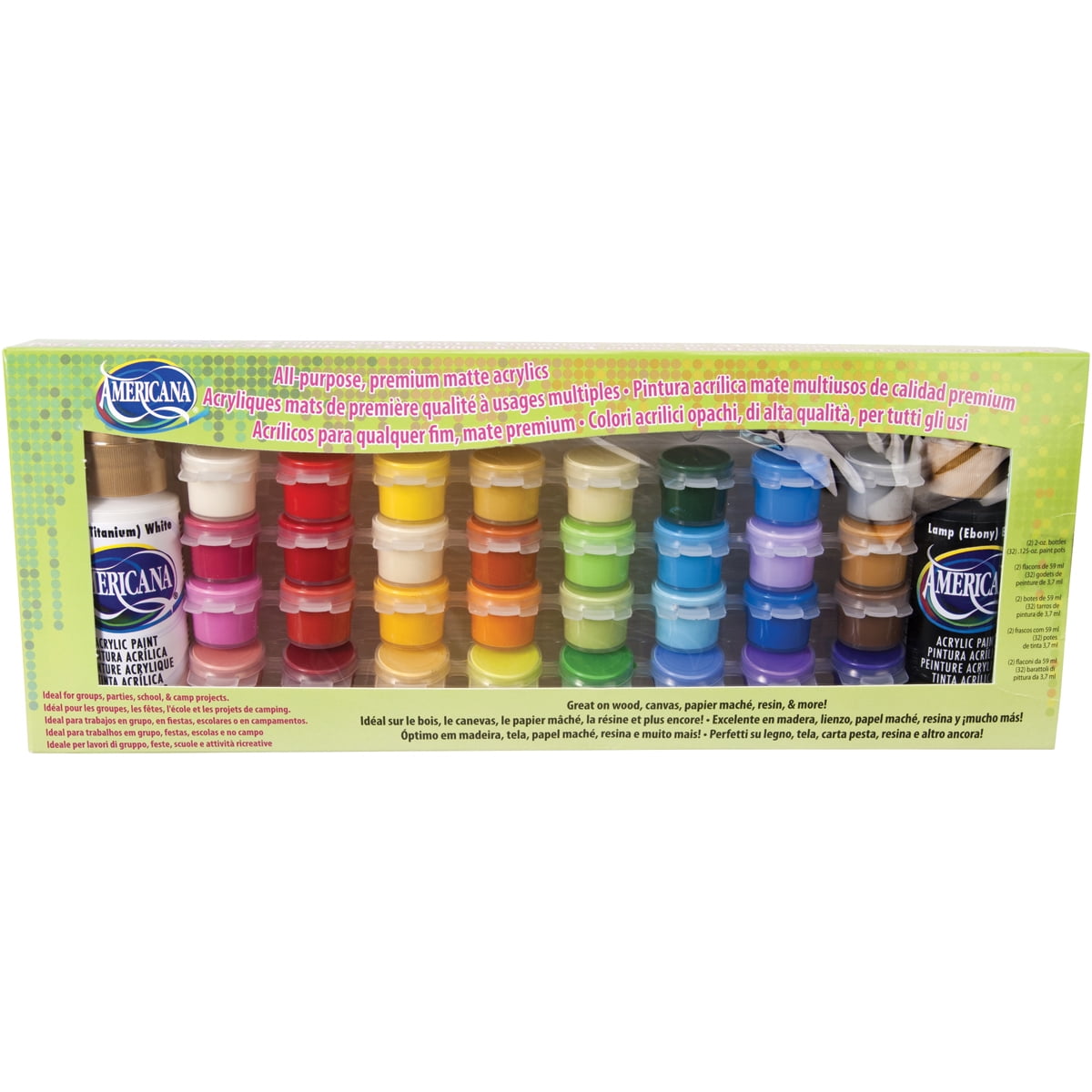 a All-Purpose Acrylic Paint Pot Value Pack 34/Pkg-Matte - Walmart.com